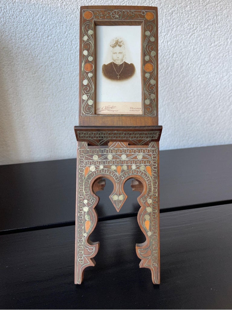 Arabic Antique Wooden Photo / Picture Frame Easel Inlaid Silver ...