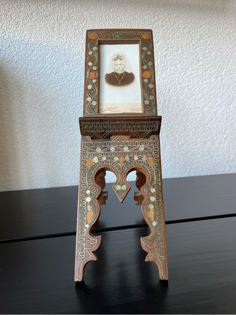 Arabic Antique Wooden Photo / Picture Frame Easel Inlaid Silver ...