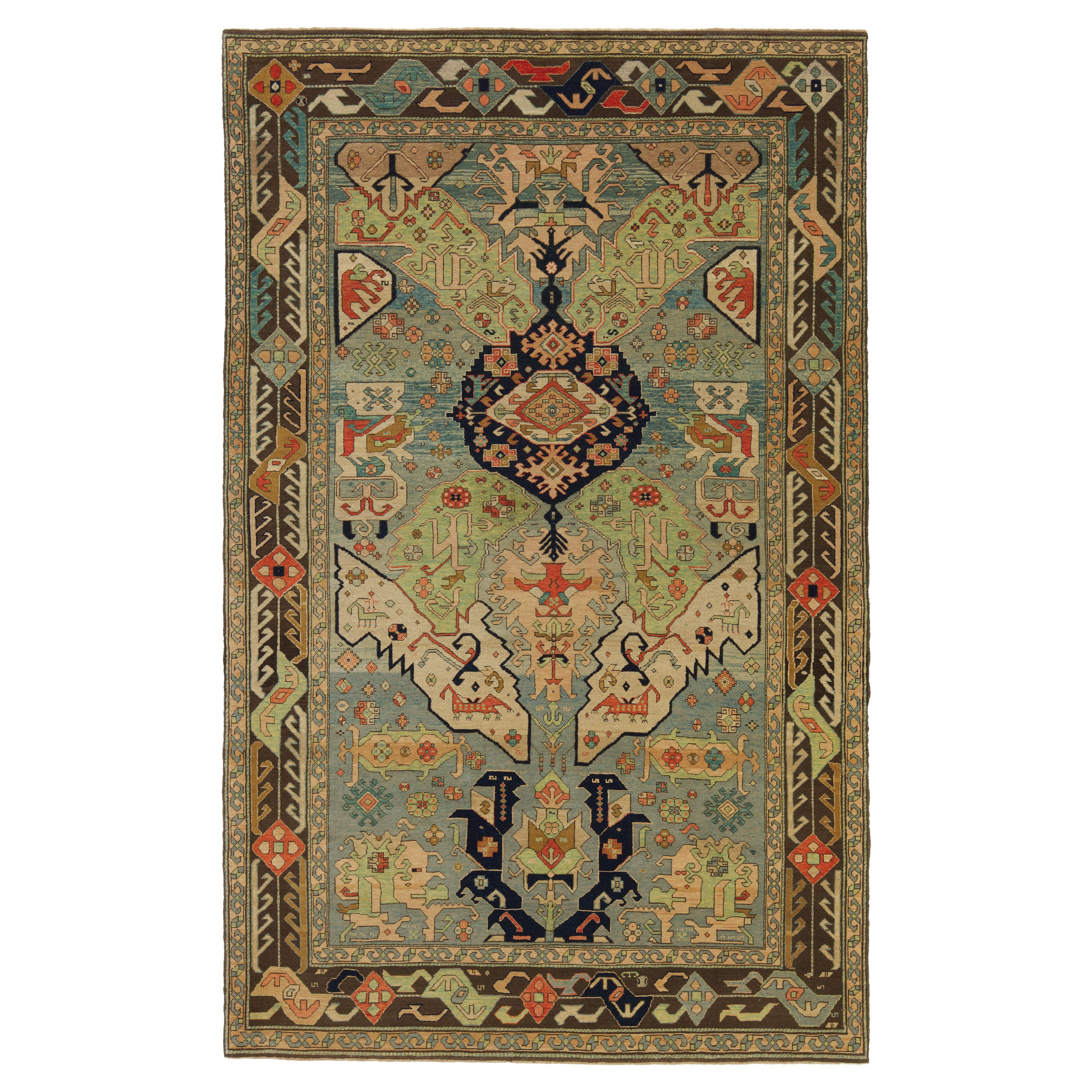 Ararat Rugs Dragon Rug, Antique Caucasus Museum Revival Carpet, Natural ...