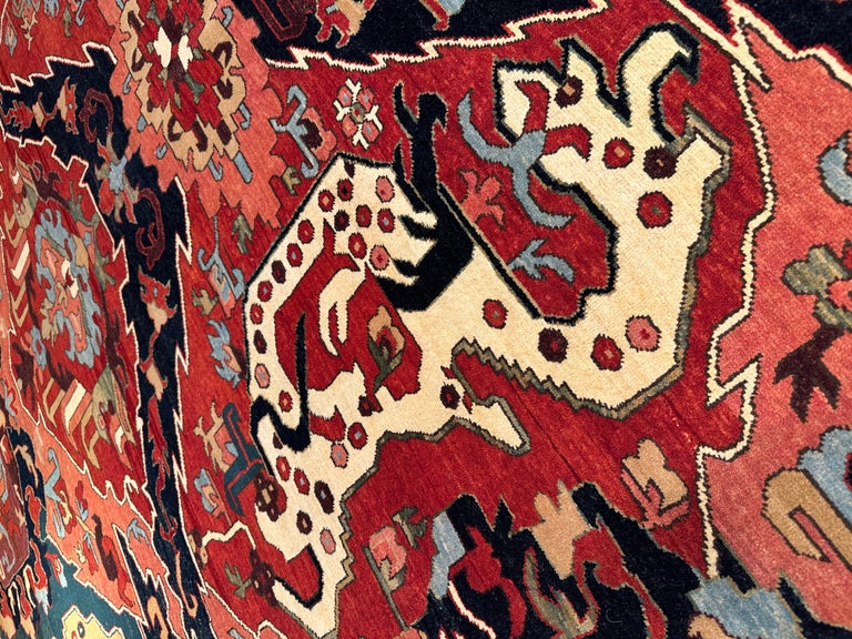 Ararat Rugs Dragon Rug, Antique Caucasus Museum Revival Carpet, Natural ...