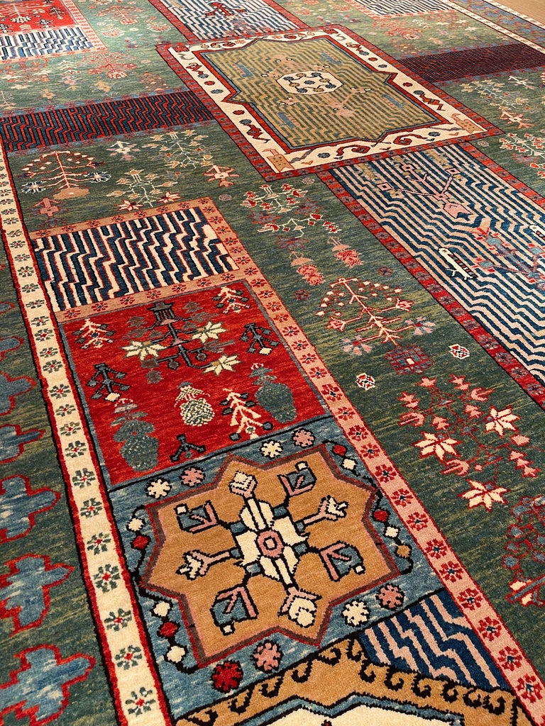 Ararat Rugs Garden Rug, 18th Century Persian Revival Carpet, Natural ...