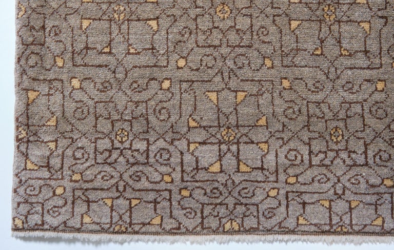 Ararat Rugs Modern Rug with Mamluk Jerrehian Border Design, Natural ...