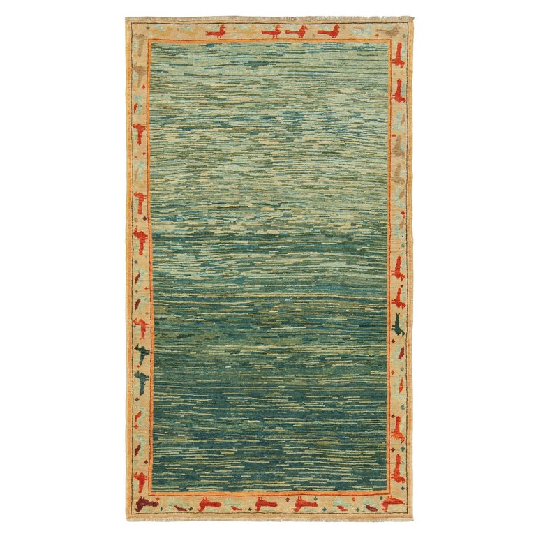 Ararat Rugs the Green Color Rug, Modern Impressionist River Carpet ...