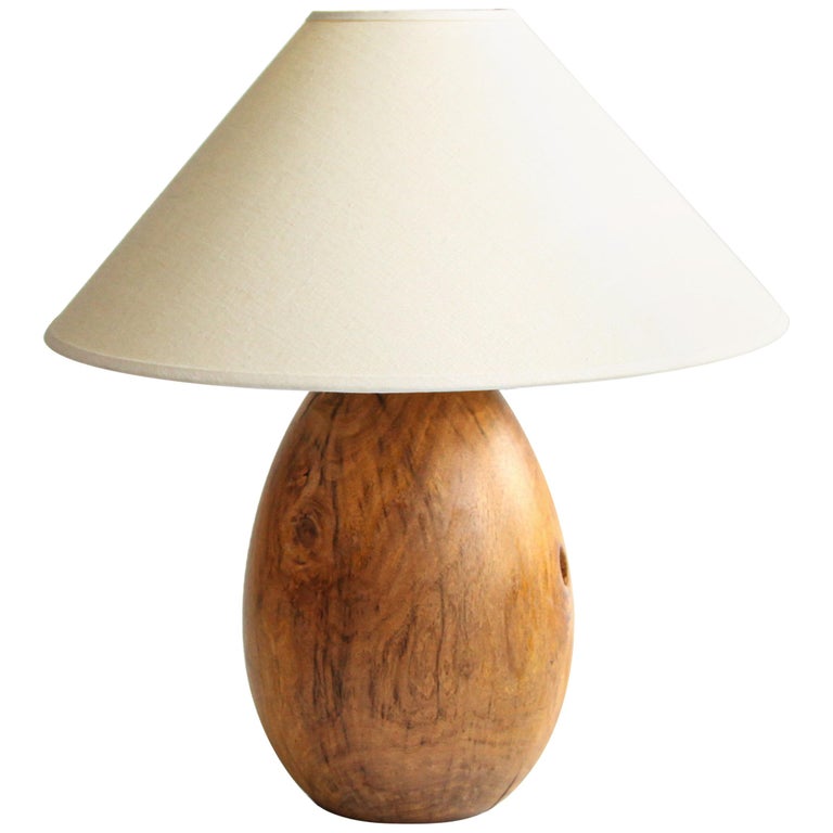 Tropical Hardwood Lamp + White Linen Shade, Medium, Árbol Collection ...