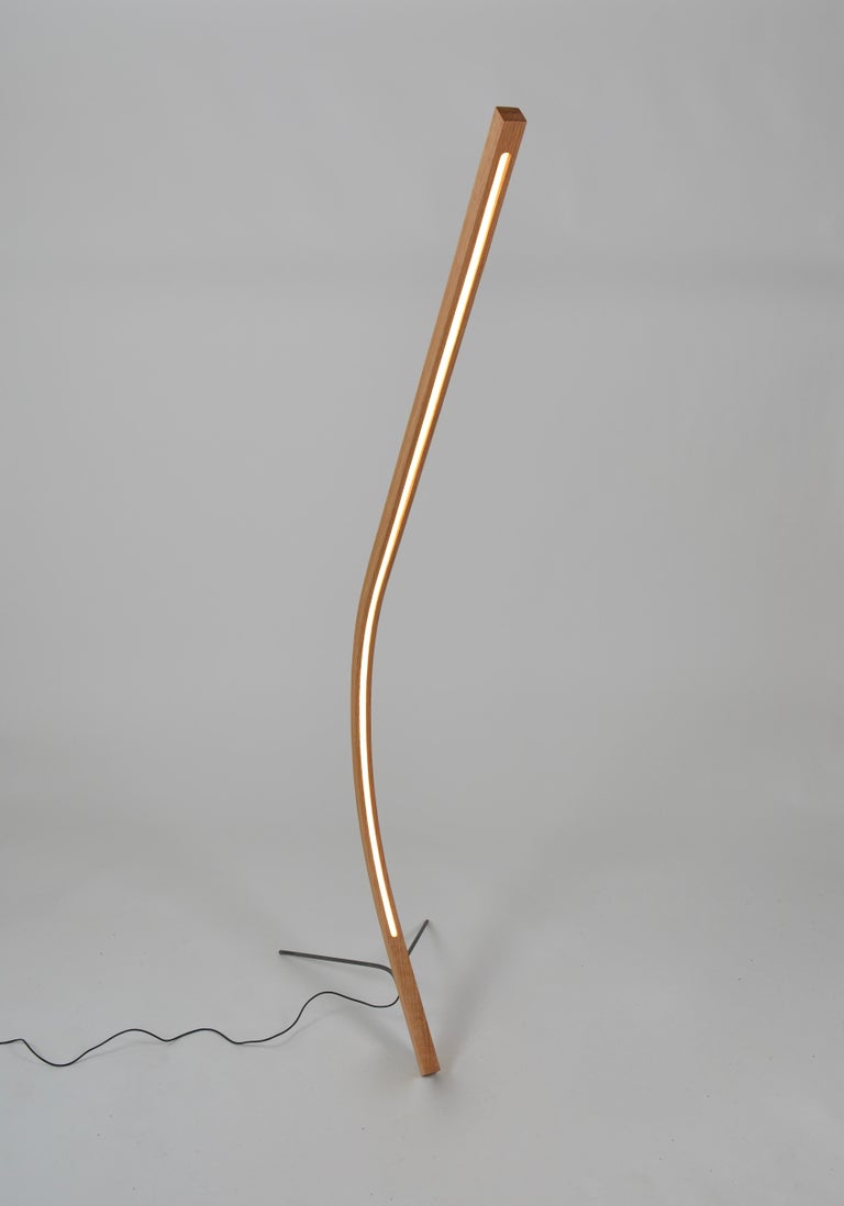 ARC, Curved Wooden LED Floor Lamp For Sale at 1stDibs