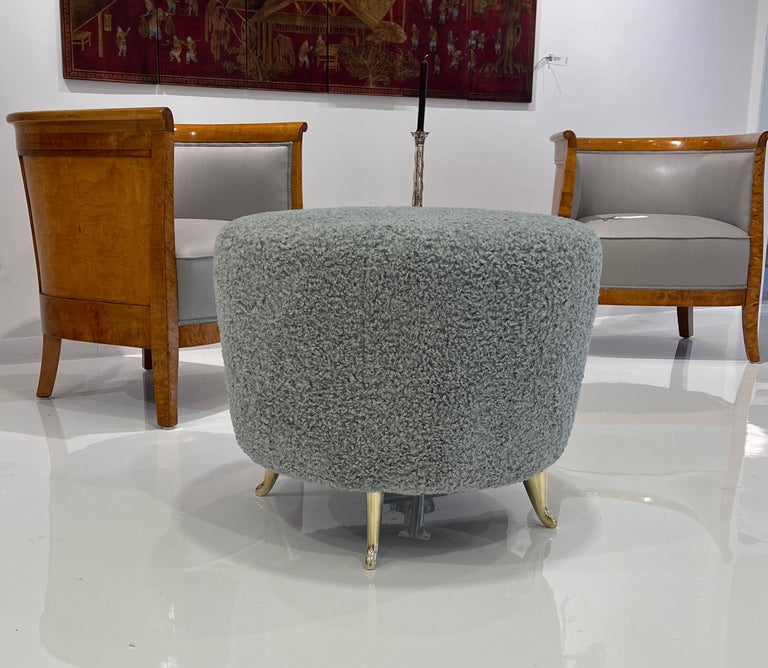 Arc Poof, Silver Boucle Upholstery by Bourgeois Boheme Atelier For Sale ...