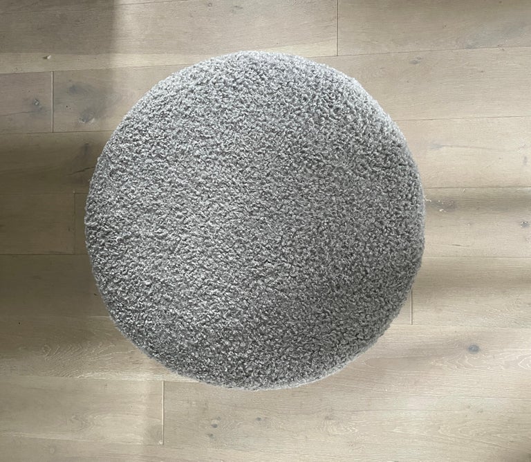 Arc Poof, Silver Boucle Upholstery by Bourgeois Boheme Atelier For Sale ...
