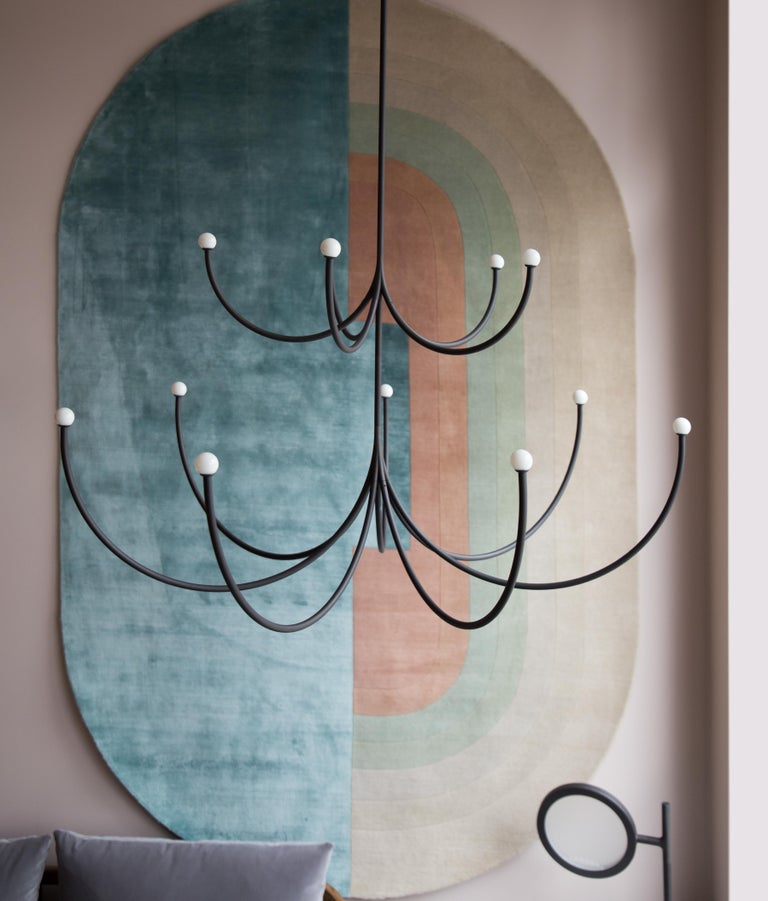 Arca Small 2-Tier Chandelier in Satin Blackened Brass Finish by ...