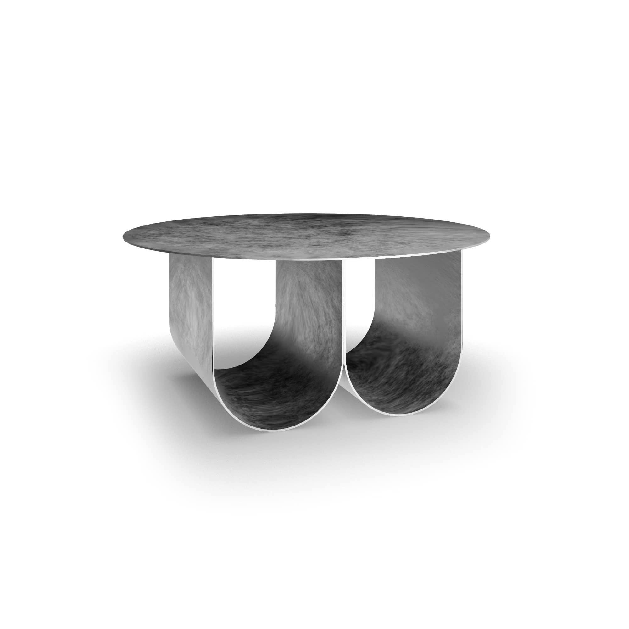 Arcade Coffee Table, 2 Arches Round Version, Silver, by Kasadamo and P ...