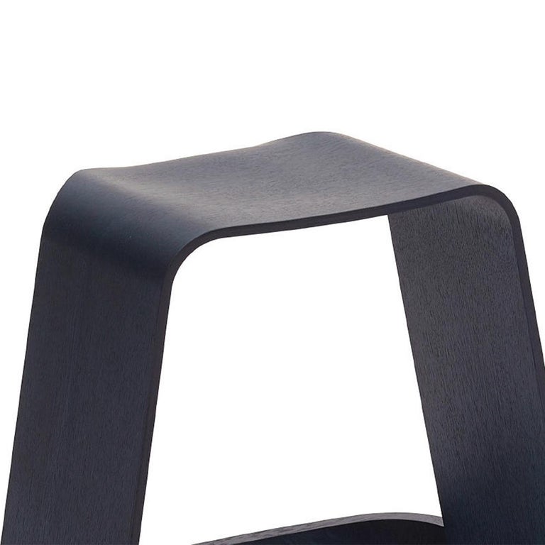 Arch Black Oak Stool For Sale at 1stDibs