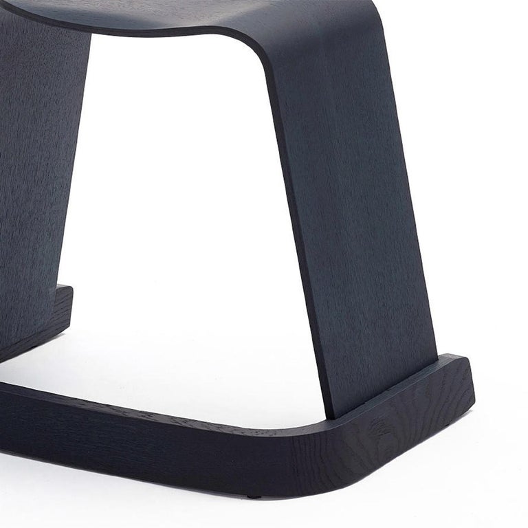 Arch Black Oak Stool For Sale at 1stDibs