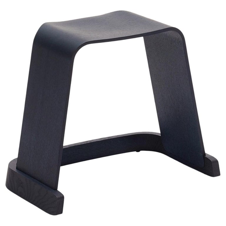Arch Black Oak Stool For Sale at 1stDibs