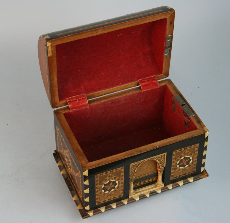 Arch Top Inlaid Wood Box For Sale at 1stDibs