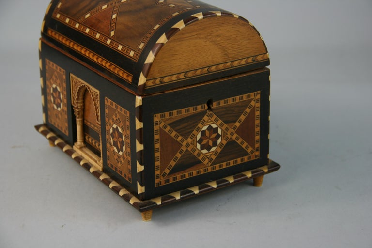 Arch Top Inlaid Wood Box For Sale at 1stDibs