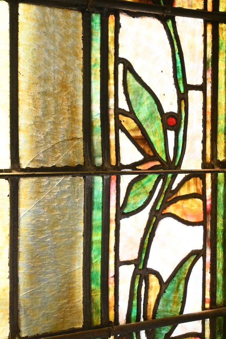Arch Topped Stained Glass Window For Sale at 1stDibs