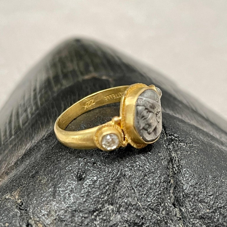 Ancient Greek Archaic 6th Century BCE Athena Coin Diamonds 22K Gold ...