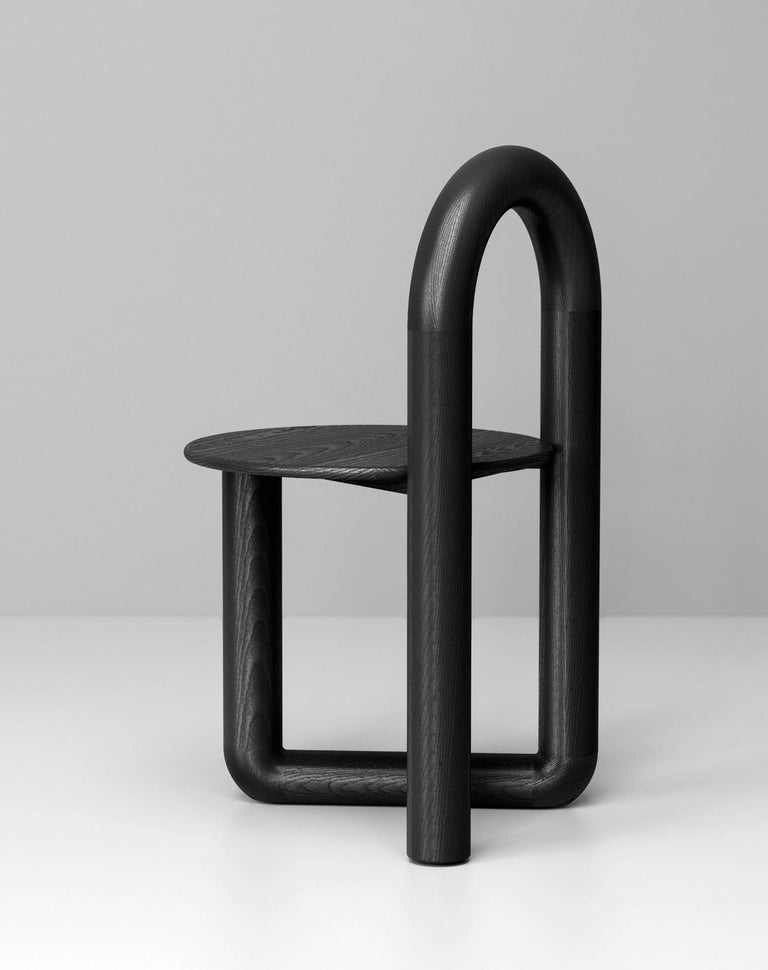 Black Arched Mono Side or Dining Chair in Ebonized Ash by Objects and ...