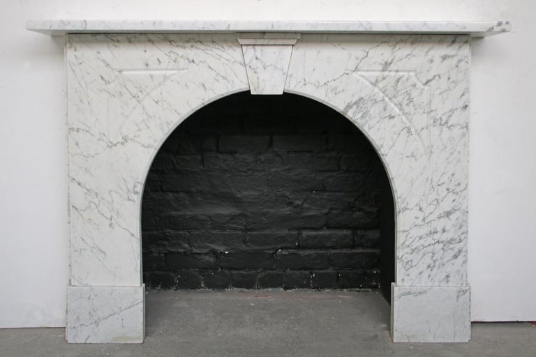 Arched Victorian Carrara Marble Fireplace Surround at 1stDibs