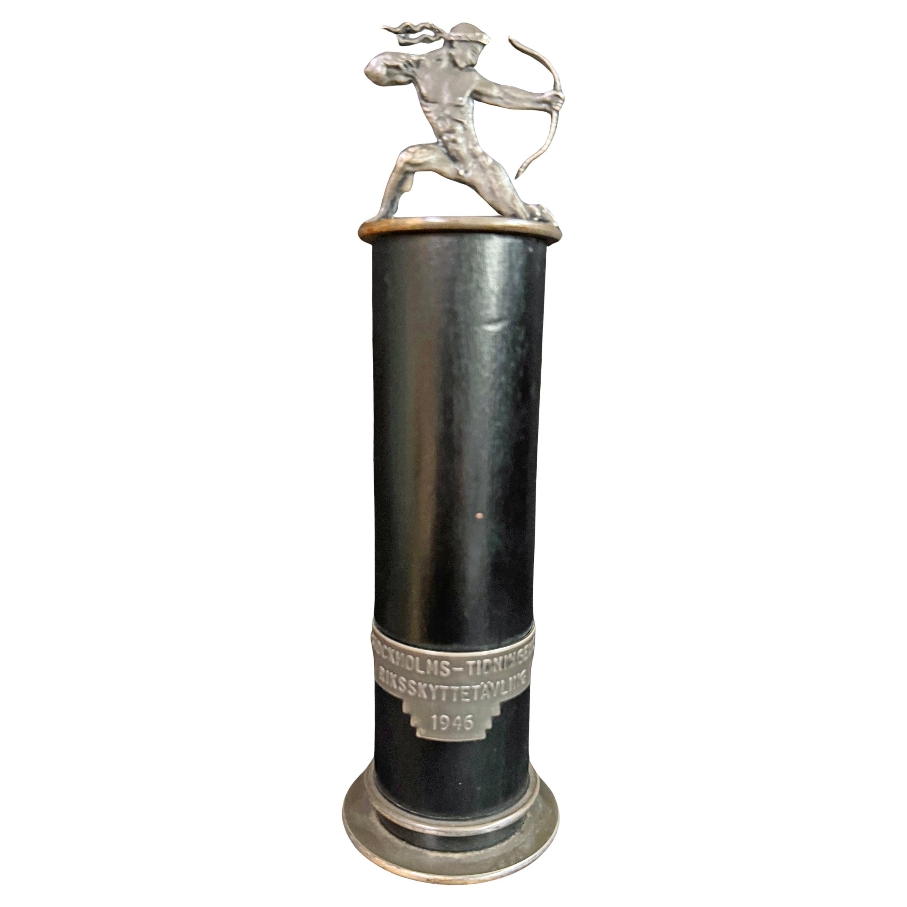 "Archer Loosing his Arrow", 1946 Archery Trophy with Male Nude, Swedish ...