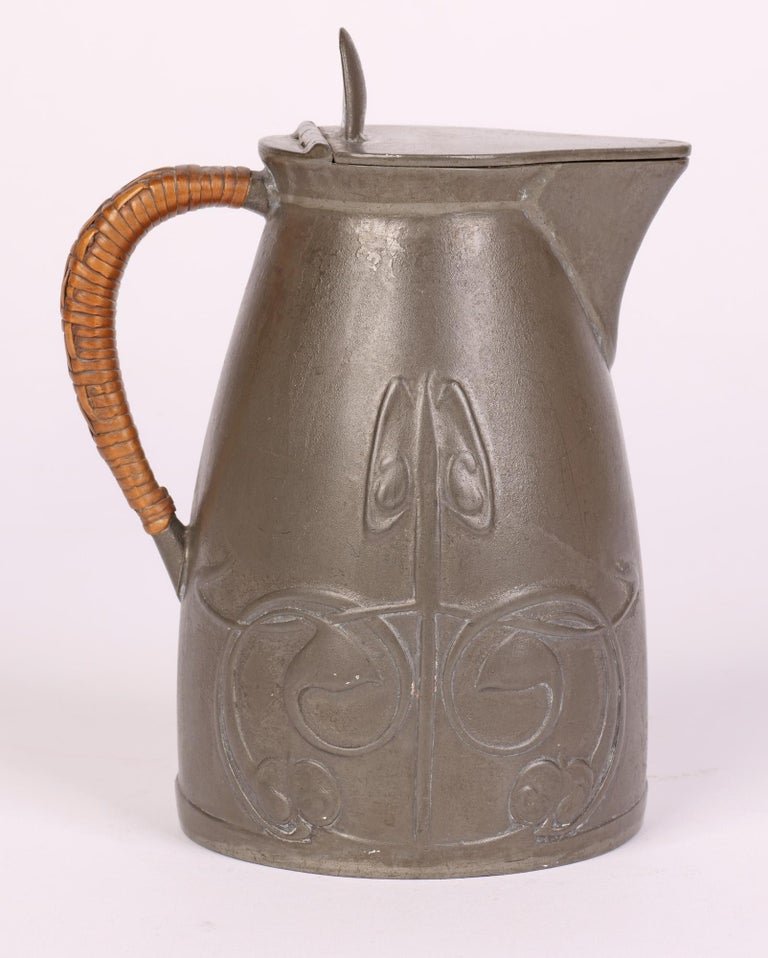 Archibald Knox Tudric Art Nouveau Lidded Pewter Jug For Sale at 1stDibs