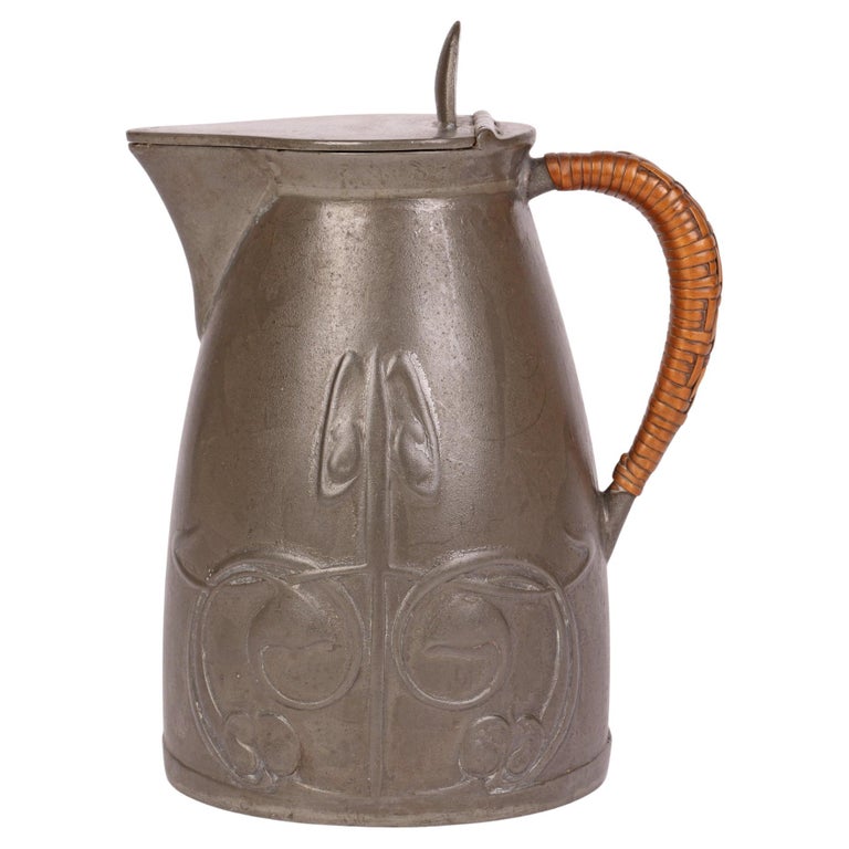 Archibald Knox Tudric Art Nouveau Lidded Pewter Jug For Sale at 1stDibs