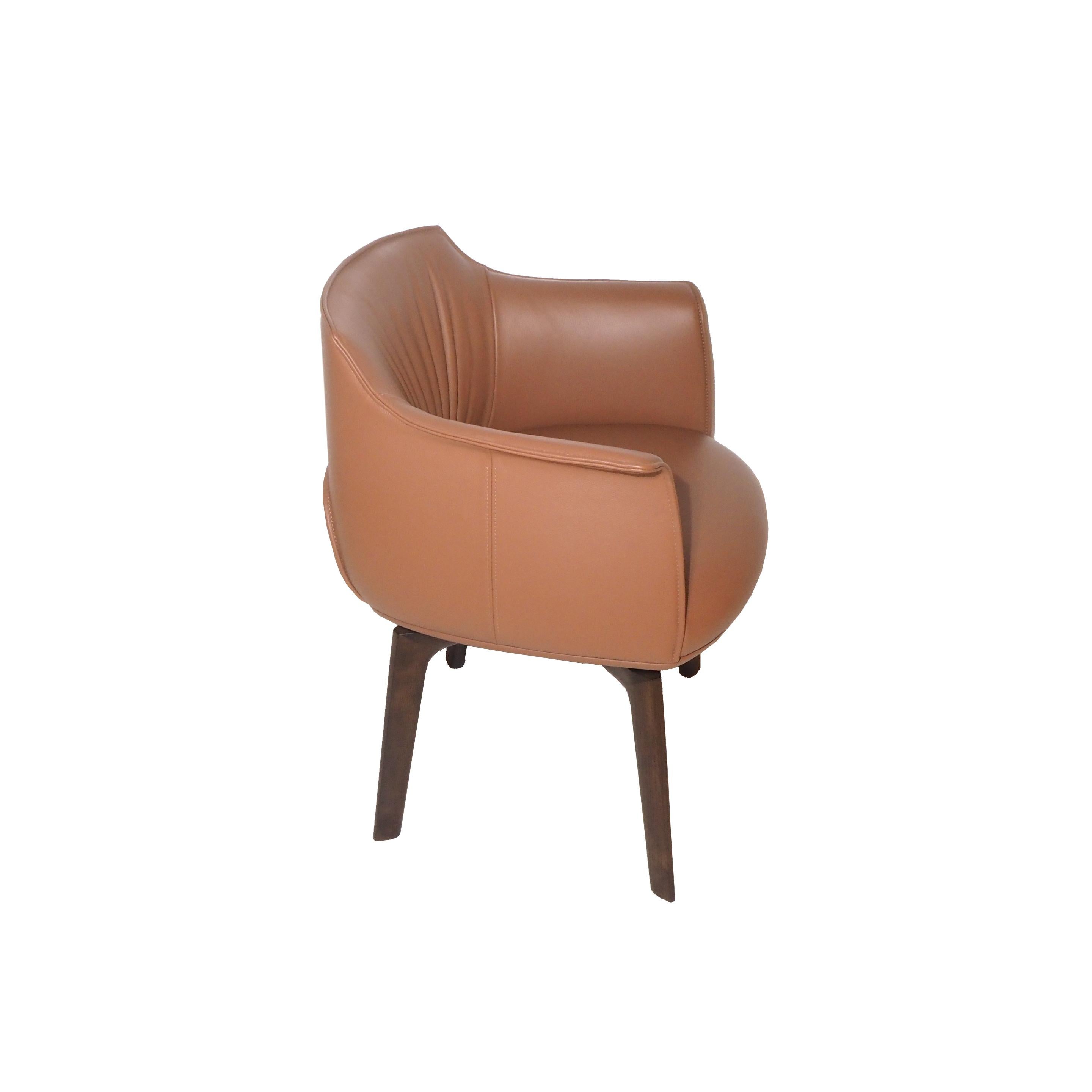 Archibald Swivel Dining Chair in Genuine Leather Pelle SC 48 Tonka ...