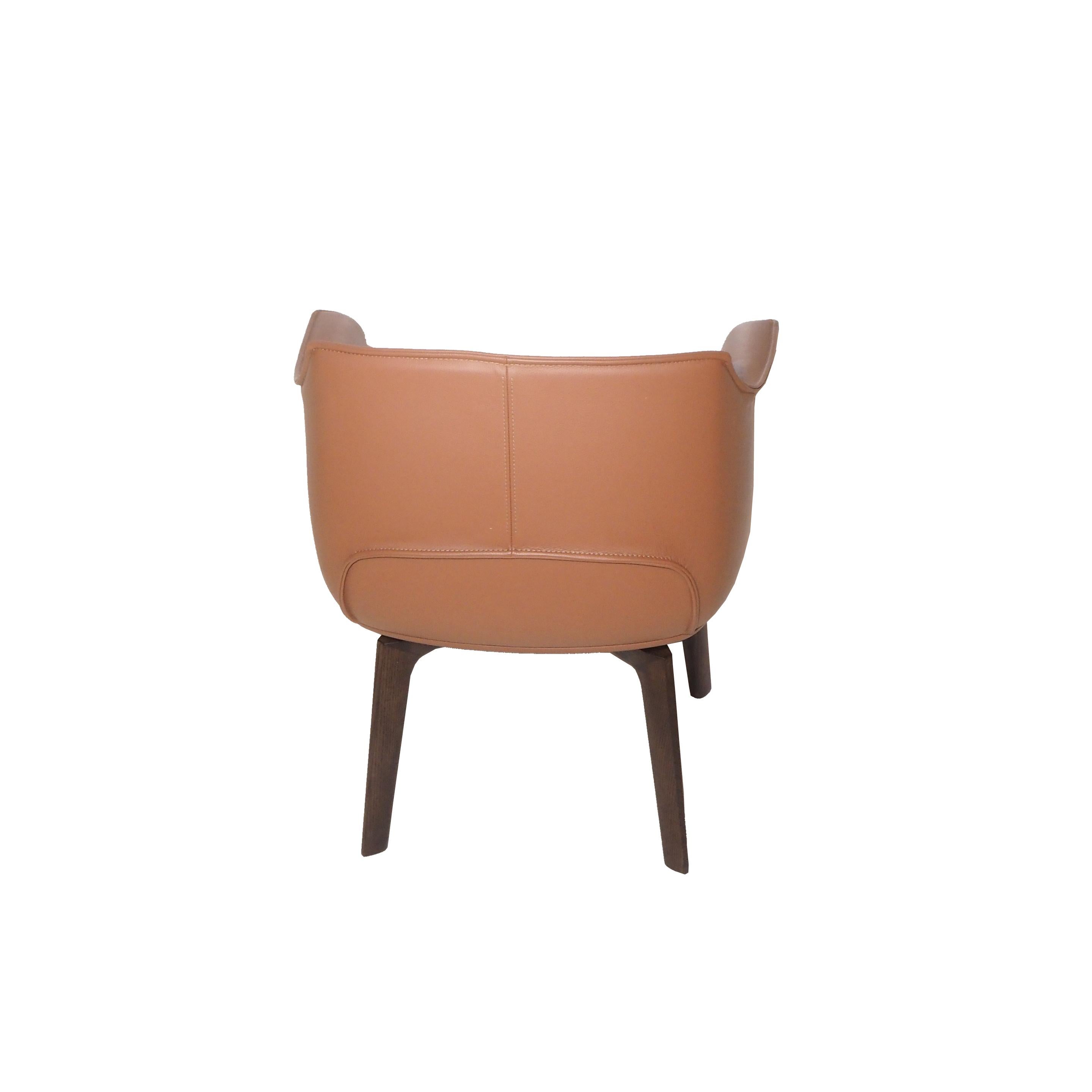 Archibald Swivel Dining Chair in Genuine Leather Pelle SC 48 Tonka ...