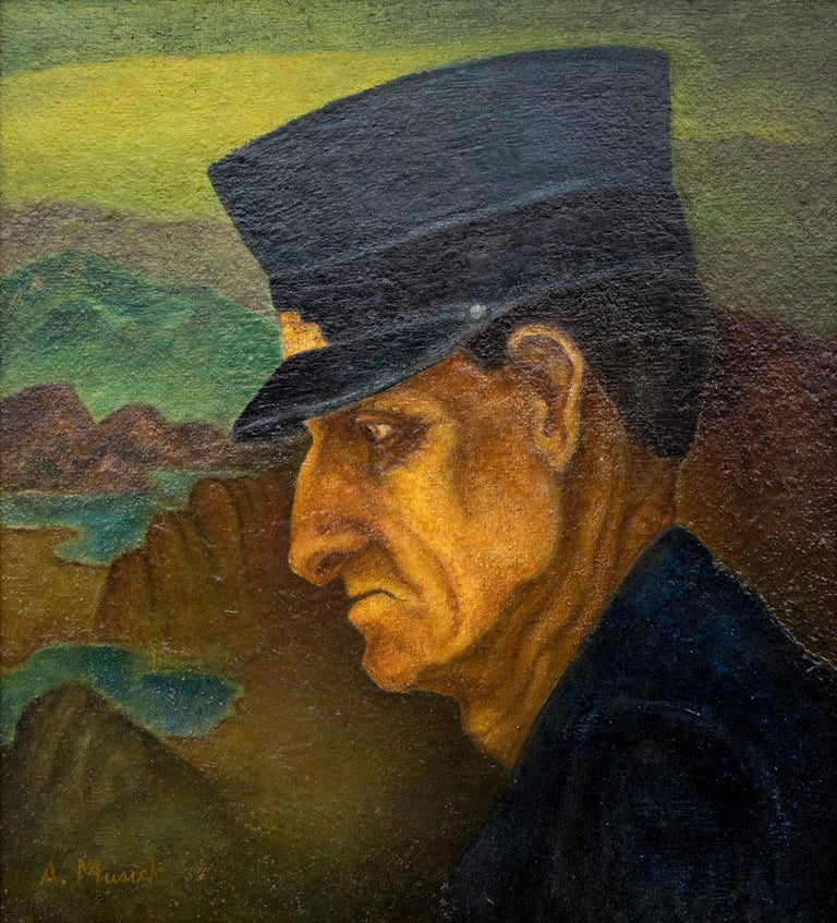 Archie Musick - Train Conductor, 1930s WPA Modernist Portrait of a Man ...