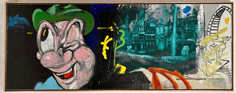 Archie Rand - Large Archie Rand Abstract Expressionist Cartoon Oil ...