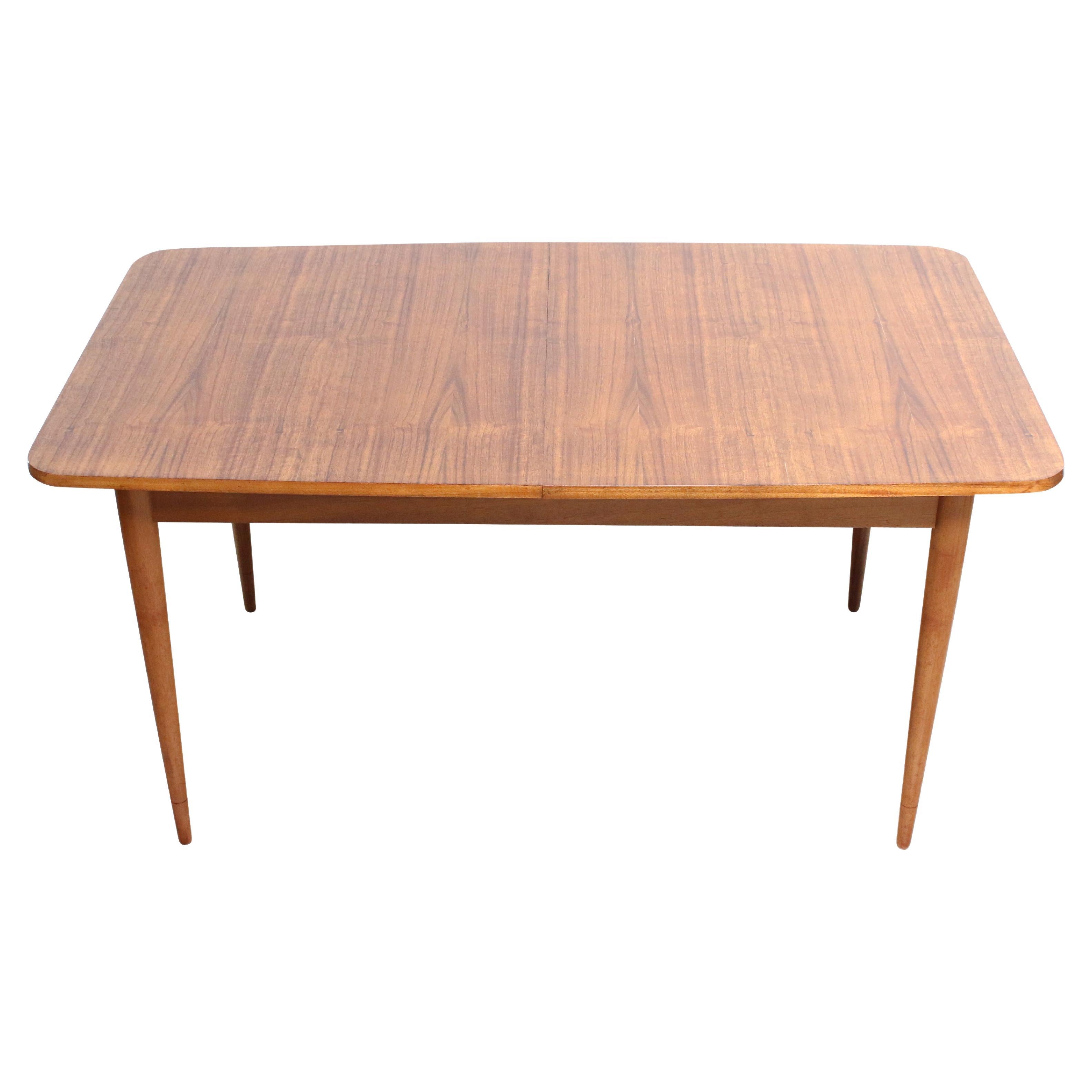 Archie Shine British Mid Century 60s Extendable Indian Laurel Teak Dining Table For Sale at 1stDibs