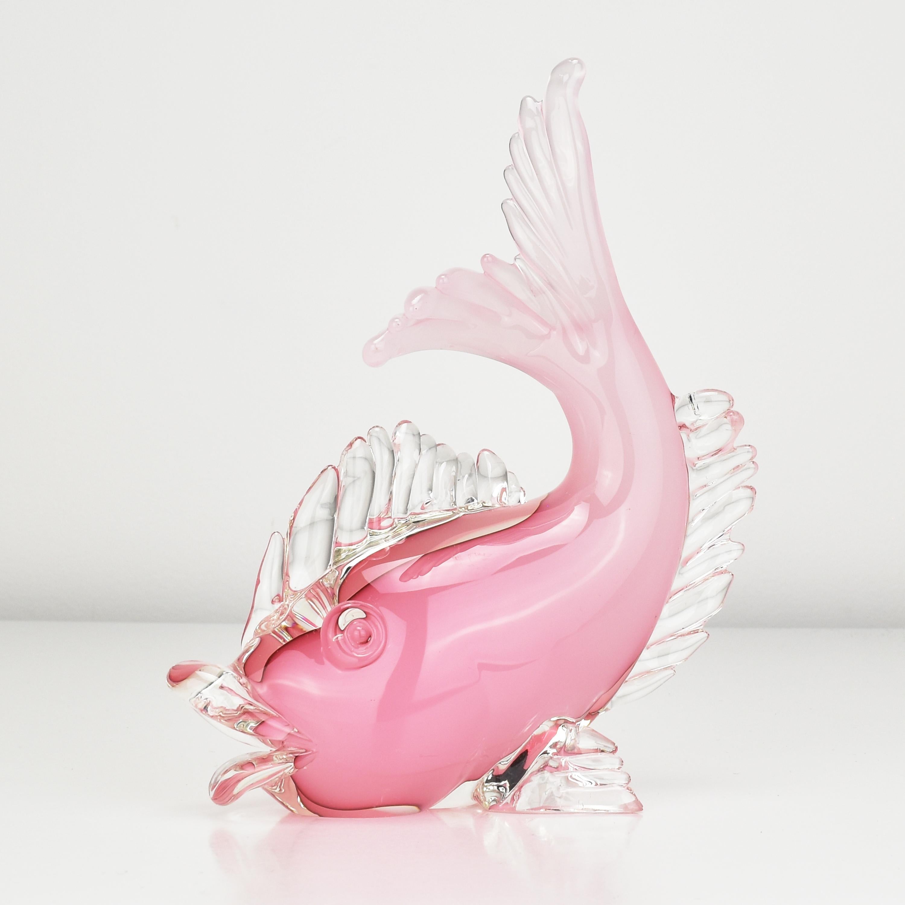 Archimede Seguso Fish Figurine Sculpture Pink Alabastro Murano Studio ...