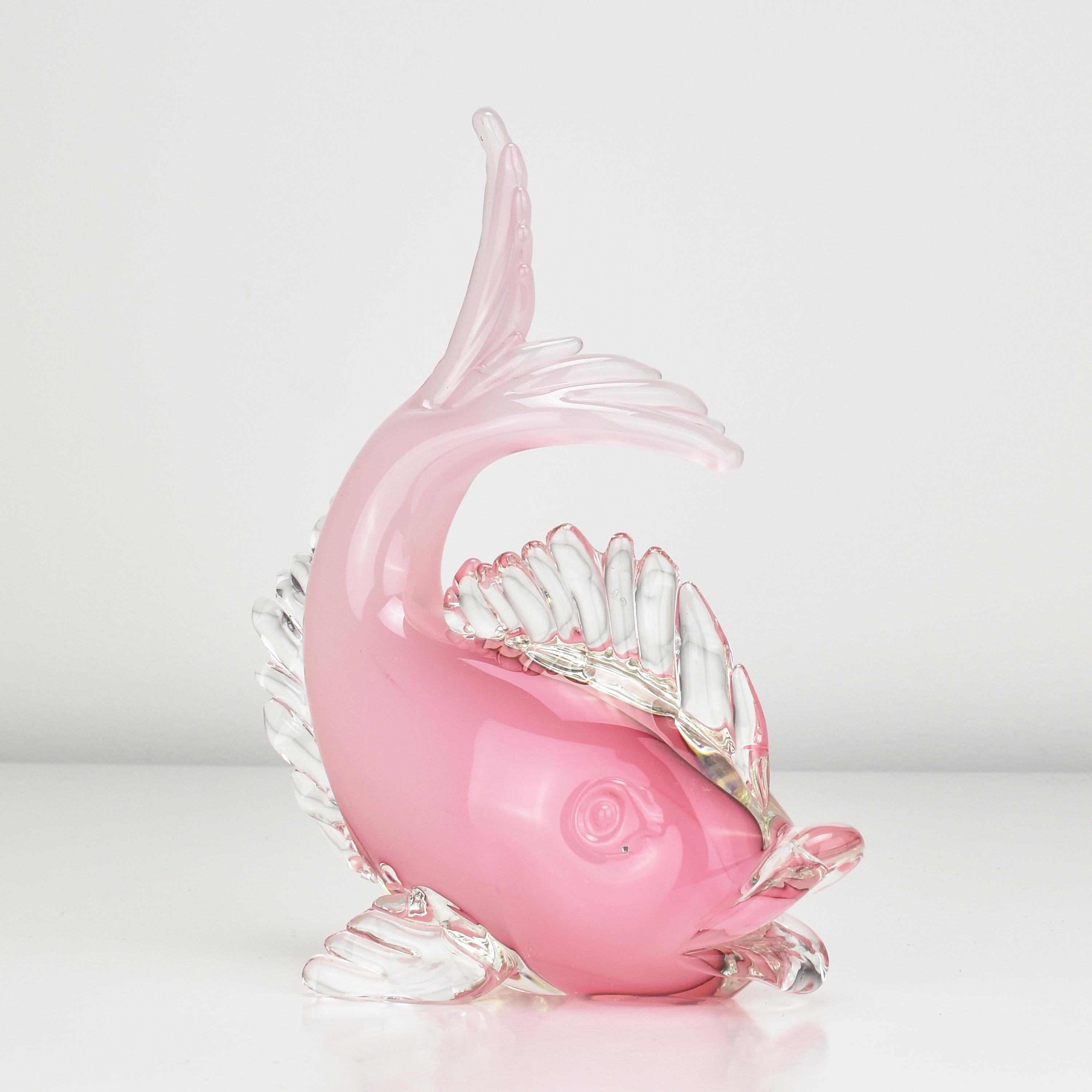 Archimede Seguso Fish Figurine Sculpture Pink Alabastro Murano Studio ...