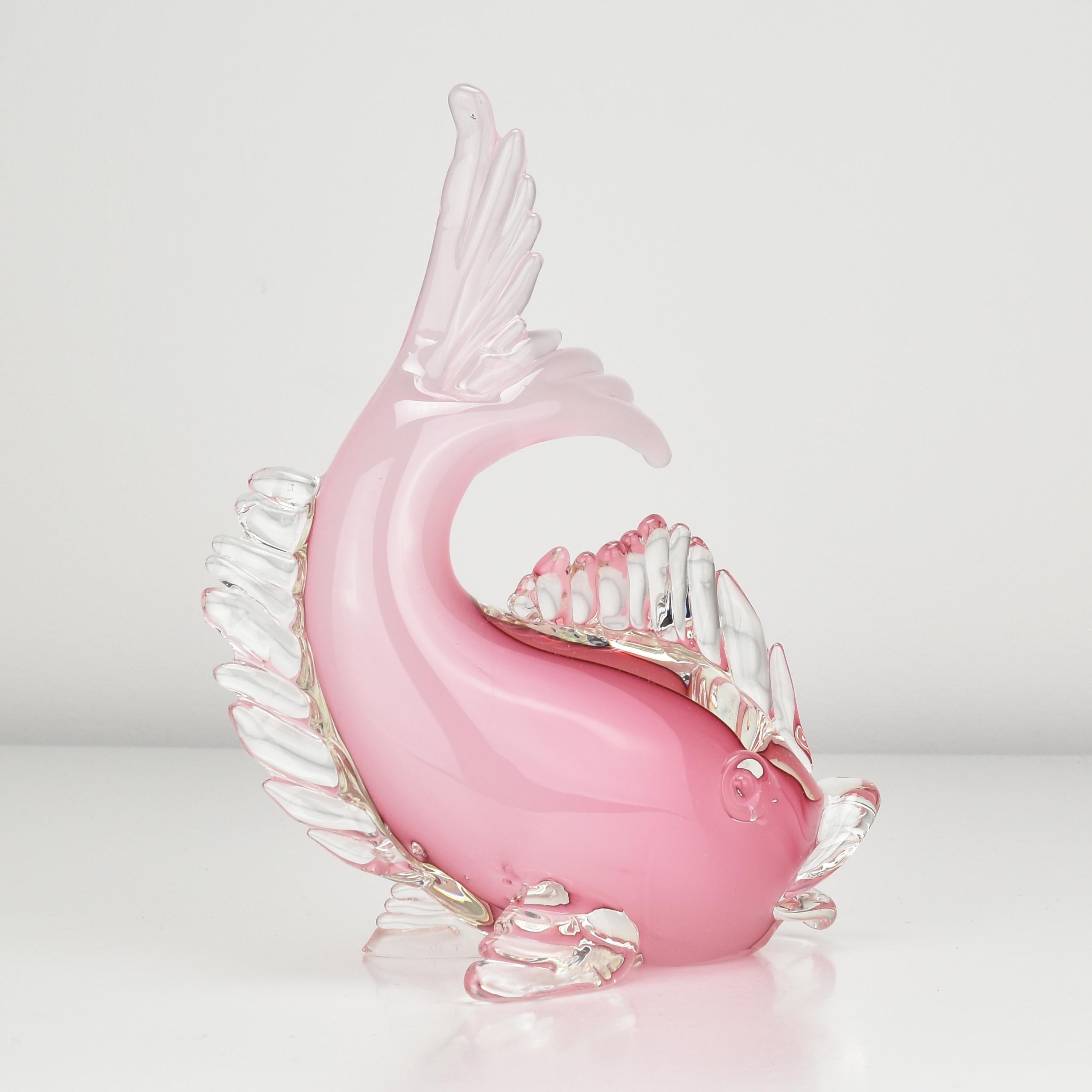 Archimede Seguso Fish Figurine Sculpture Pink Alabastro Murano Studio ...
