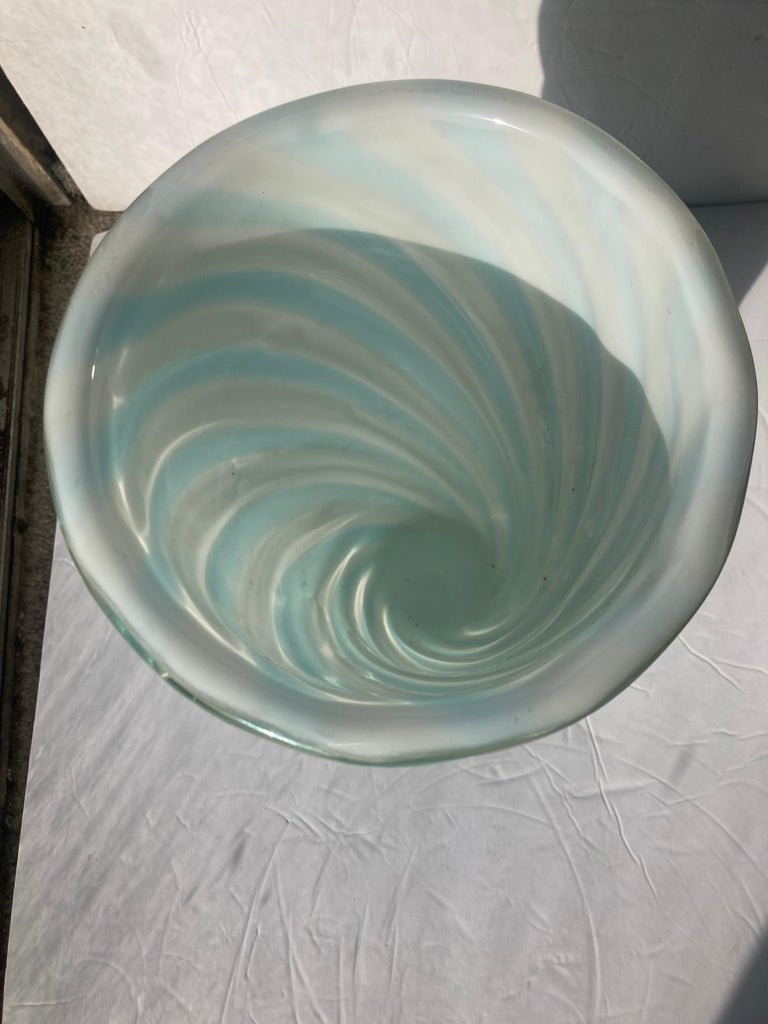 Archimede Seguso Large Gold Flakes Opaline Murano Glass Vase For Sale ...