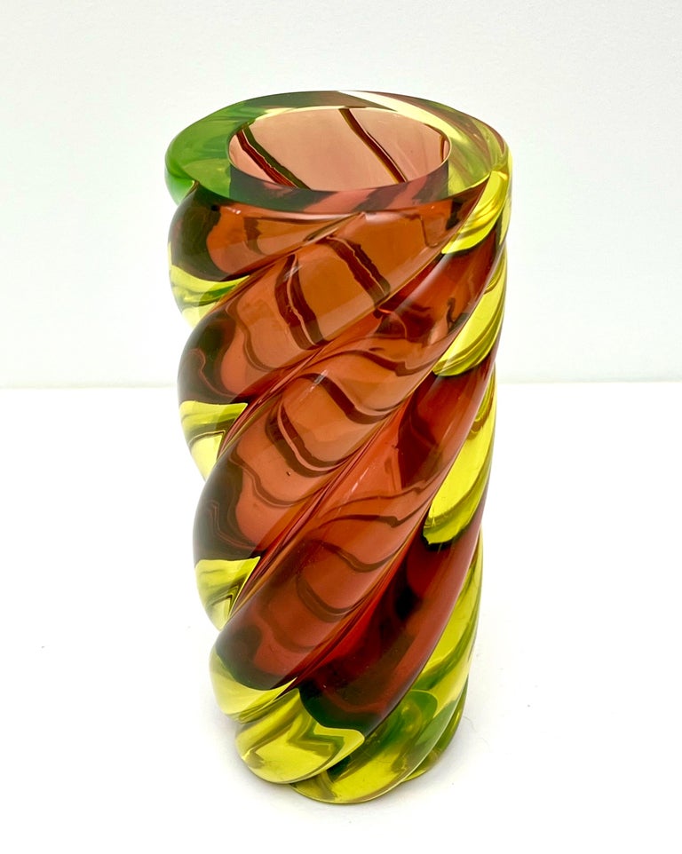 Archimede Seguso Large Ribbed Vase for Seguso Vetri d'Arte For Sale at ...