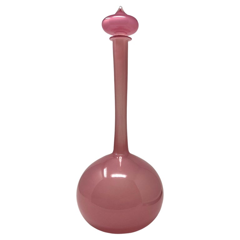 Archimede Seguso Mid-Century Murano Opalescent Alabastro Glass Decanter ...