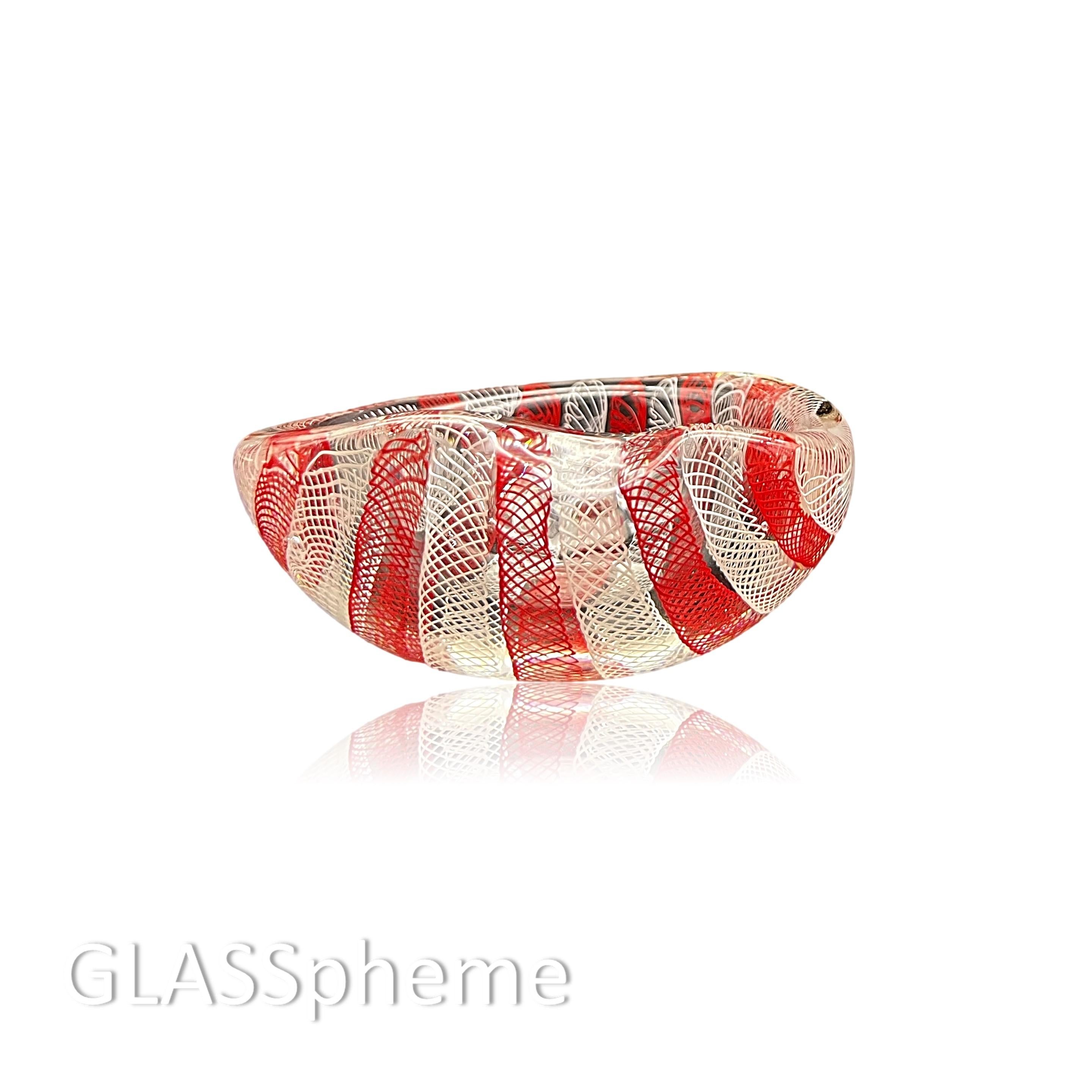 Archimede SEGUSO MURANO Filigrana Sommerso Submerged Glass Bowl ...