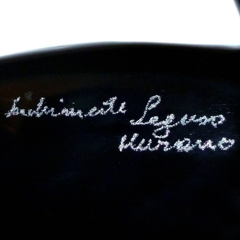 Archimede Seguso Murano Signed Black Circus Seal Italian Art Glass ...