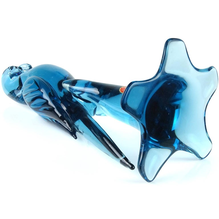 Archimede Seguso Murano Slate Blue Italian Art Glass Parrot Bird ...