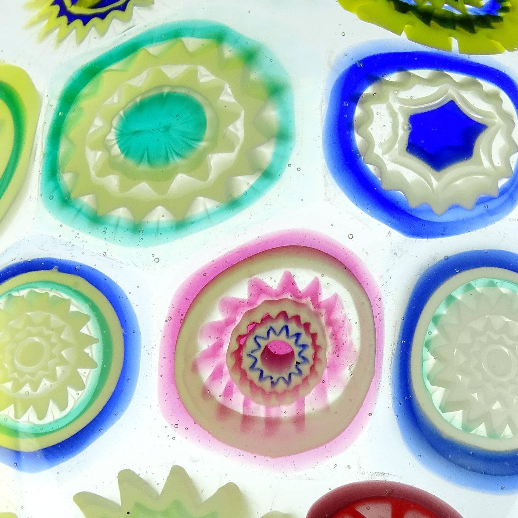 Archimede Seguso Murano Yellow Millefiori Canes Italian Art Glass ...