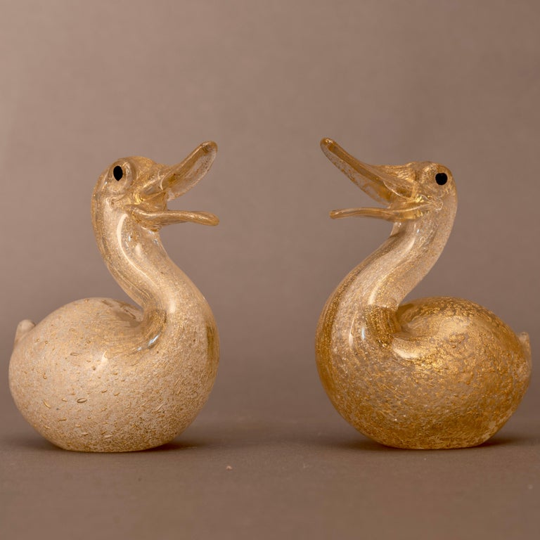 Archimede Seguso Pair of Modern Murano Glass Sculptures For Sale at 1stDibs