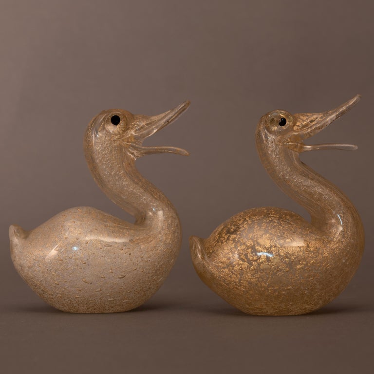 Archimede Seguso Pair of Modern Murano Glass Sculptures For Sale at 1stDibs