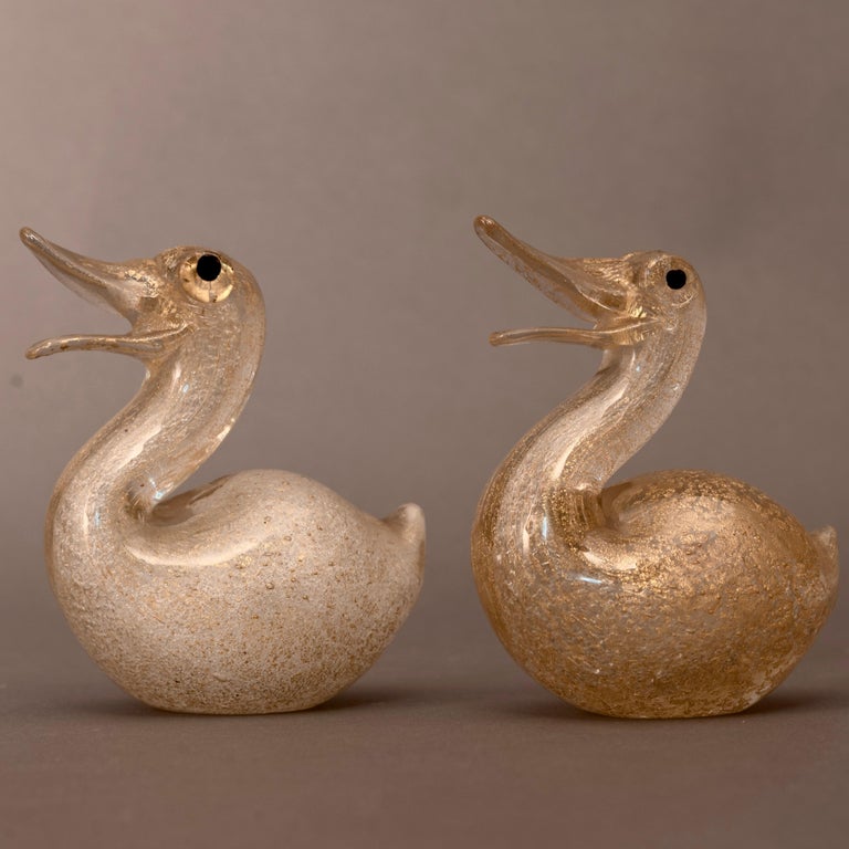 Archimede Seguso Pair of Modern Murano Glass Sculptures For Sale at 1stDibs