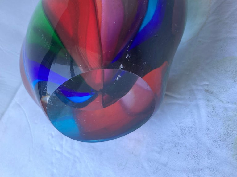 Archimede Seguso Style Murano Glass, Carnival Vase For Sale at 1stDibs