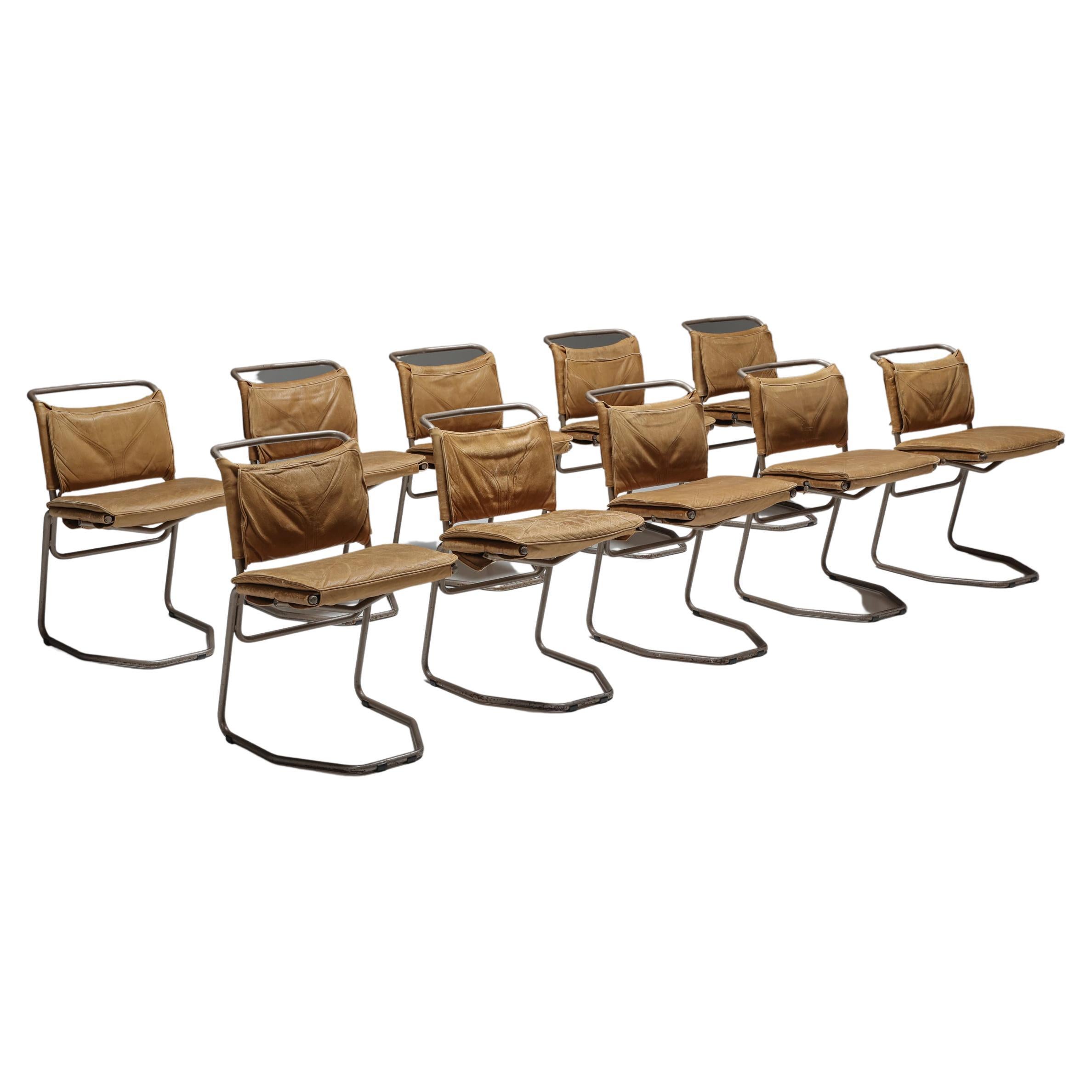 Rustic Modern Cognac Leather Chair For Sale at 1stDibs