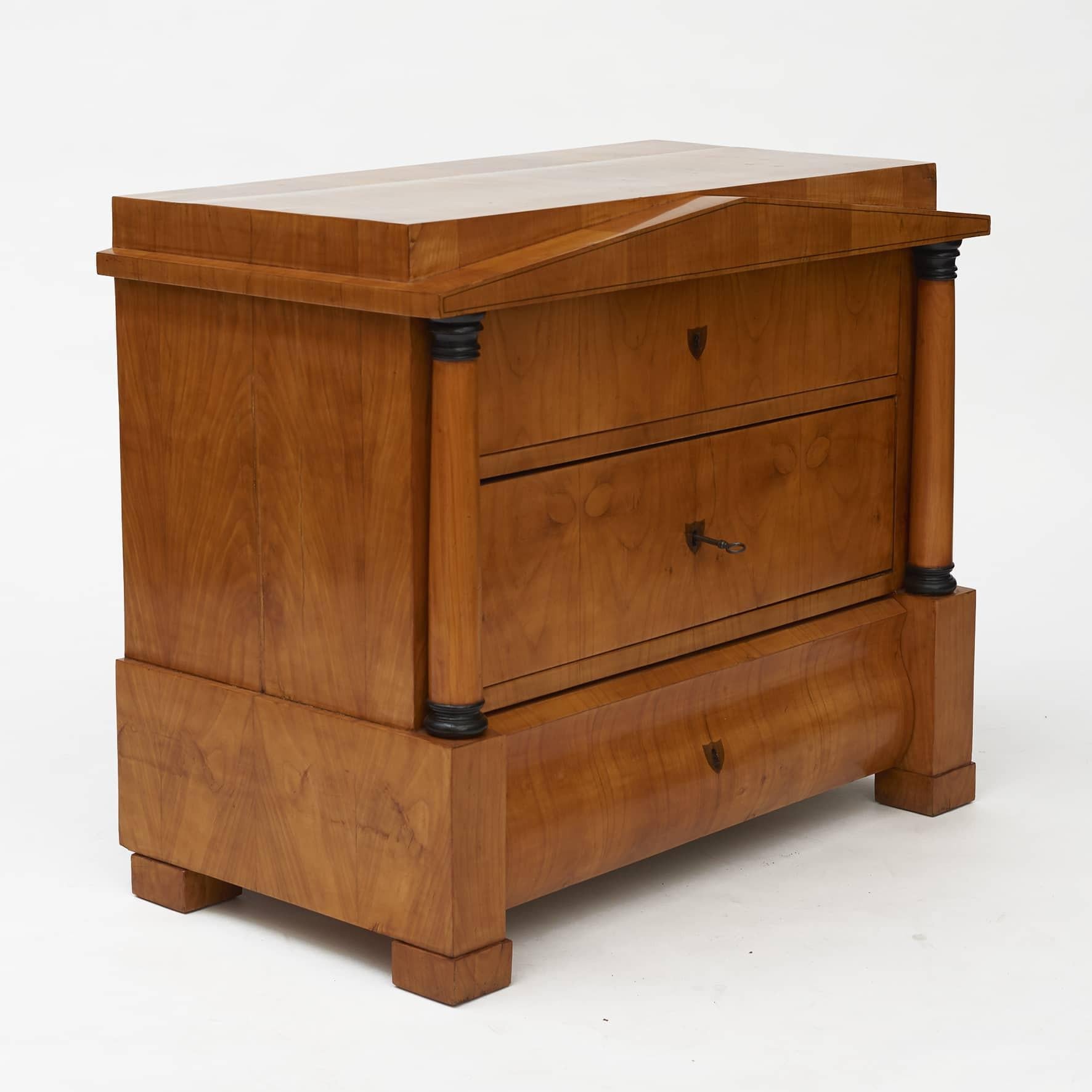 Antique Architectural Biedemeier Chest of Drawers For Sale at 1stDibs