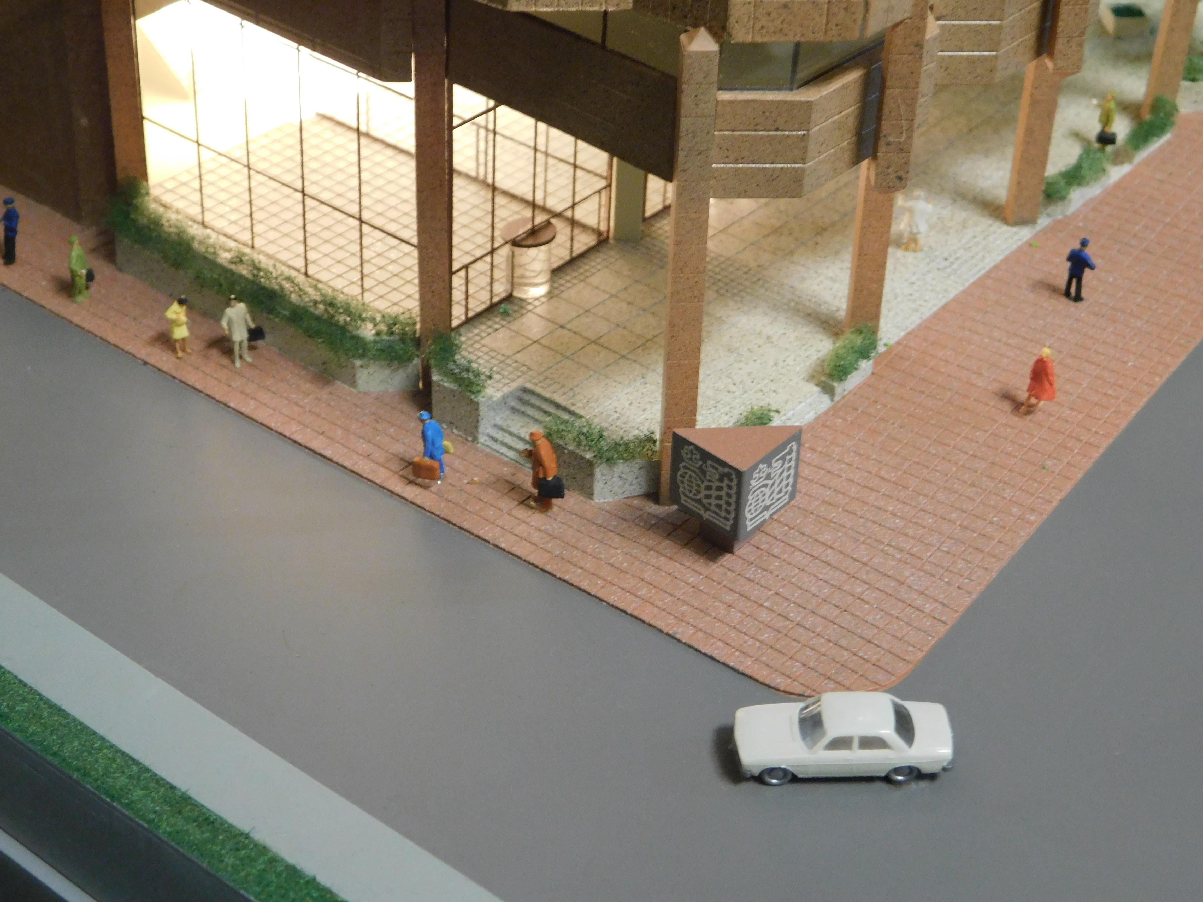 Architectural Building Model with Architecture Sketch Lights Up Lamp at ...