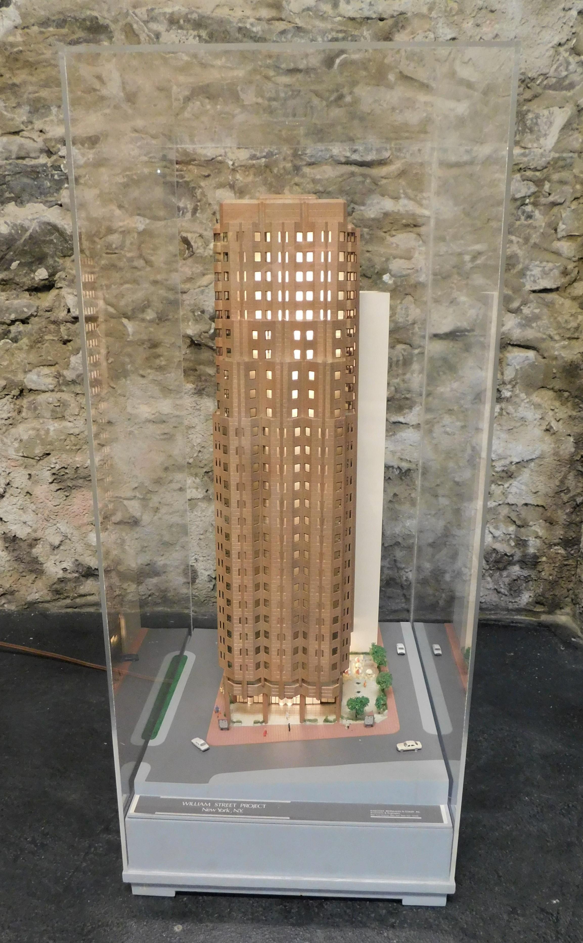 Architectural Building Model with Architecture Sketch Lights Up Lamp at ...
