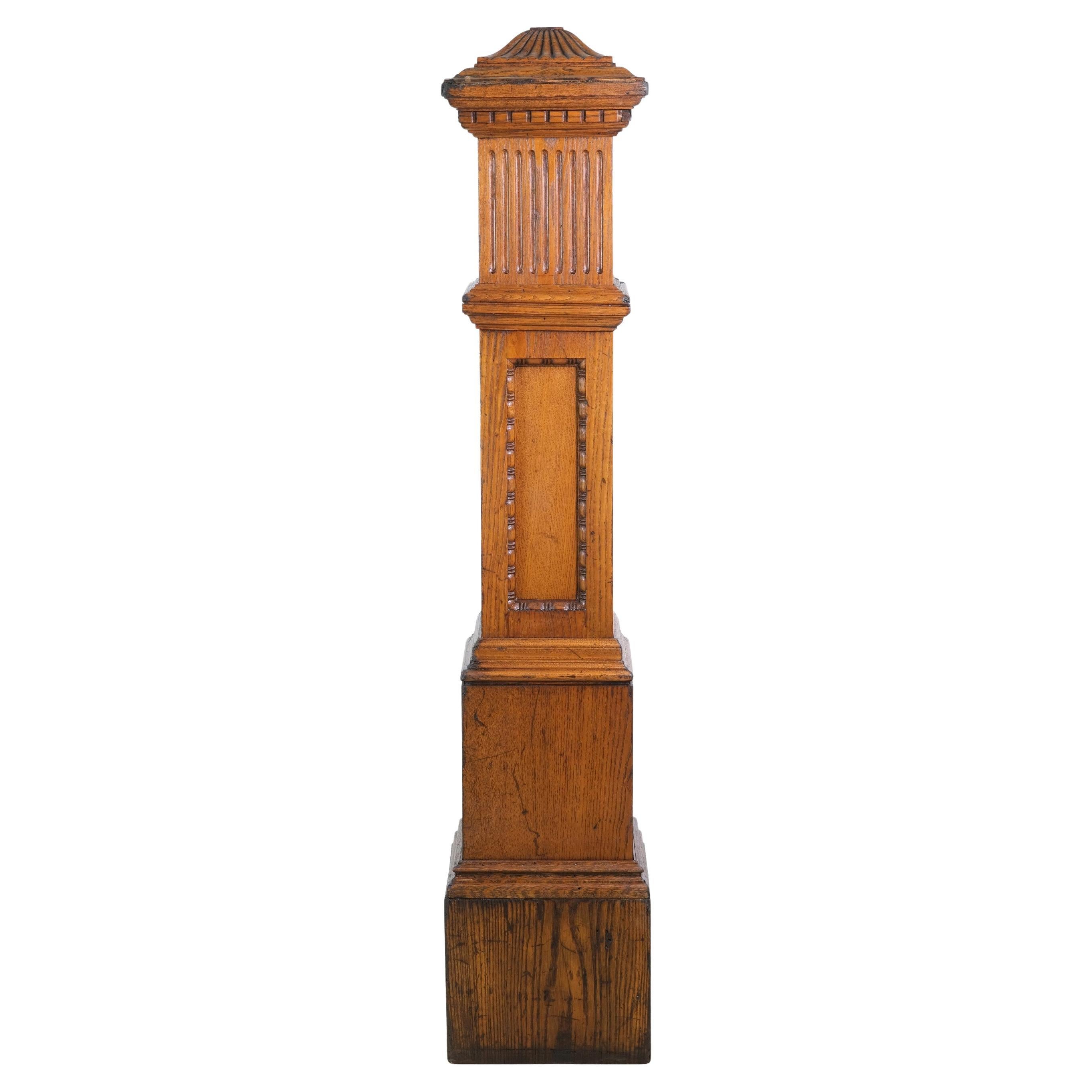 Architectural Carved Oak Staircase Newel Post, Turn of the Century For ...