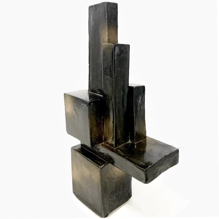 Architectural Ceramic Sculpture with Palladium and Gold Glaze by Judy ...